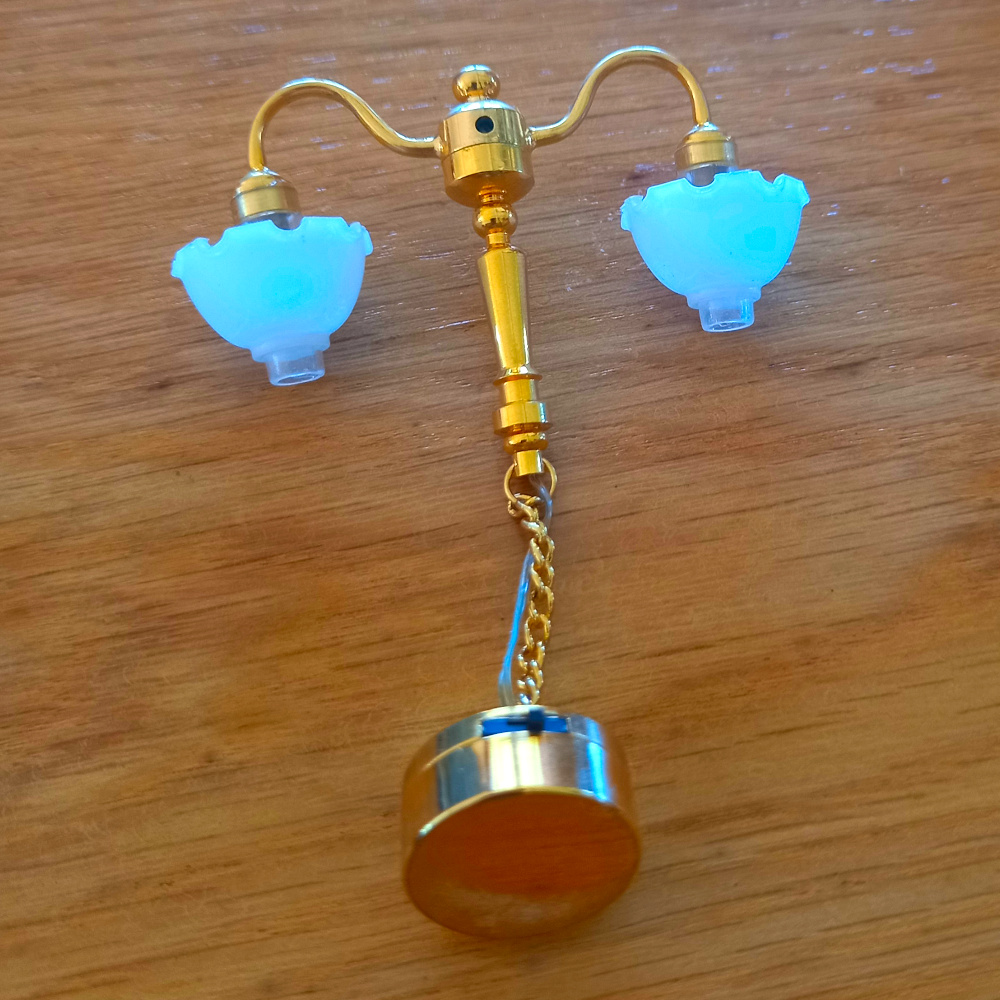 Dollhouse 2-Arm Chandelier Scale 1:12 with Battery CR1632 (TY-032 ...