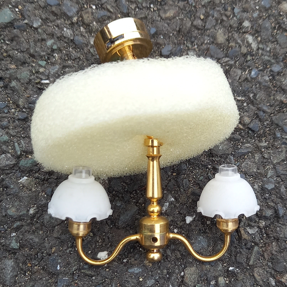 Dollhouse 2-Arm Chandelier Scale 1:12 with Battery CR1632 (TY-032 ...