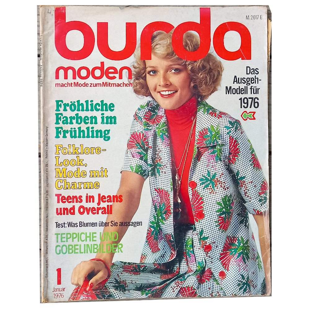 BURDA Sewing Pattern Magazine January 1976 (BKSP-007) - Willow Bank ...