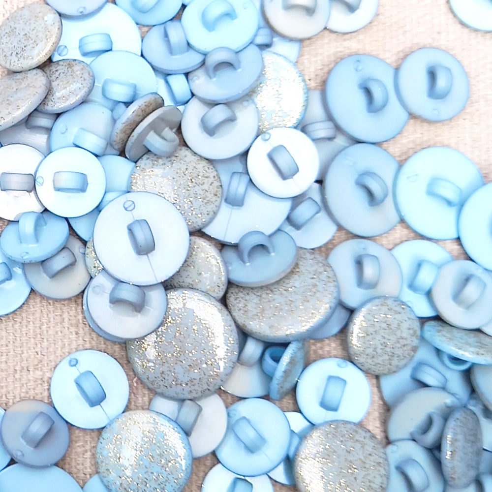 15mm Button Light Blue with Gold Sparkles 1980s NOS (BUT-071M) - Willow ...