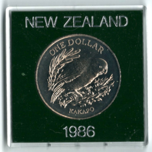 NZ 1986 Royal Visit One Dollar Coin Cased - Kakapo (SANT-033) - Willow ...